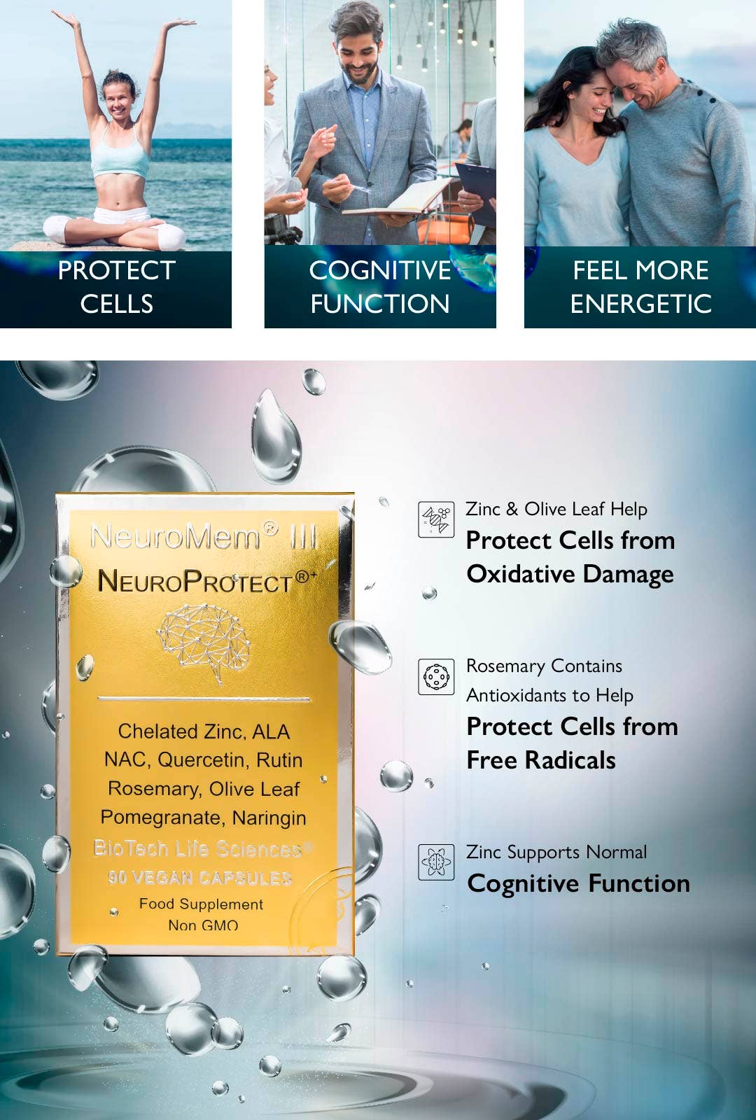 IQ3 NeuroClean NeuroProtect® Cognitive Function AntiOxidants: 90 Count ...