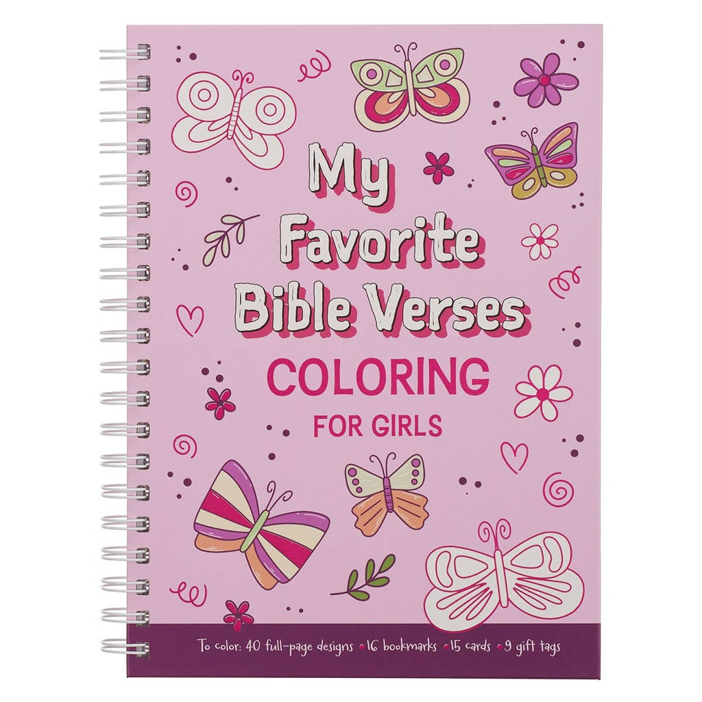 Coloring Book Favorite Bible Verses for Girls Wirebound – B'Dazzled Shop